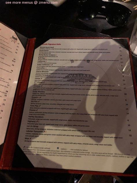 Online Menu Of Wassabi Off The Hook Restaurant Fresno California