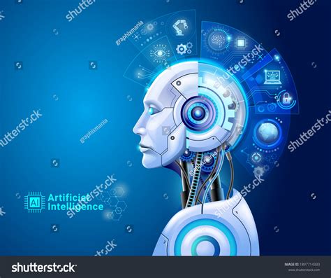 50926 Vector Artificial Intelligence Digital Technology Concept Robot