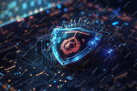 Premium Vector Hitech Shield Of Cyber Security Digital Data Network Protection Highspeed