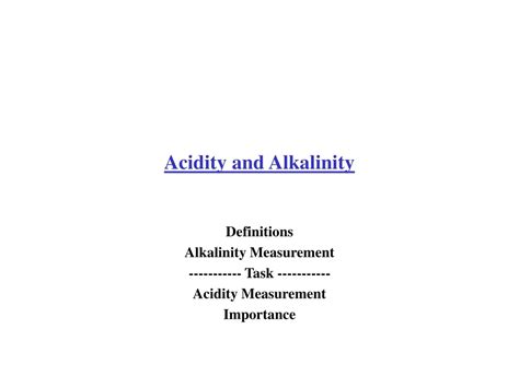PPT Acidity And Alkalinity In Water Treatment PowerPoint Presentation ID 9138520