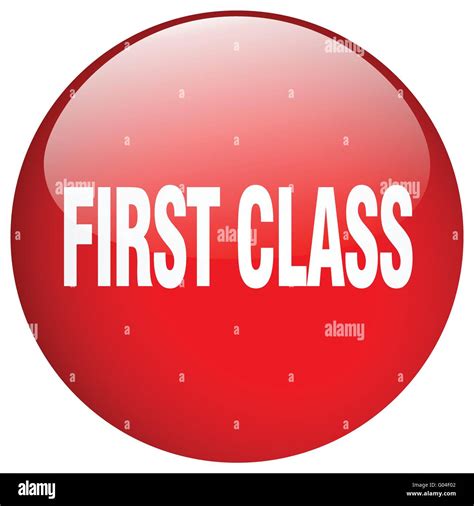 First Class Red Round Gel Isolated Push Button Stock Vector Image And Art