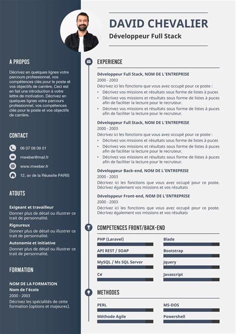 Mod Le Cv D Veloppeur Full Stack Exemple Cv Langage De Programmation