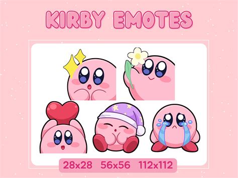 Cute Pack Of 5 Kirby Emotes Emotes For Twitch Youtube Discord Etc Artofit