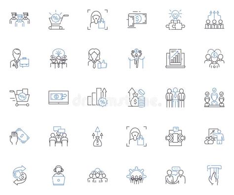 Sales Strategy Line Icons Collection Tactics Approach Planning Execution Forecasting