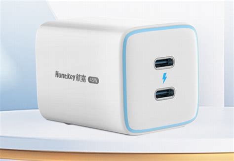 ufcs supported huntkey launched 45w dual port gan charger chargerlab
