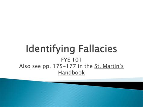 Identifying Fallacies Fye 101 Presentation