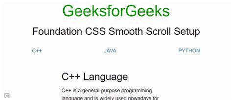Foundation Css Smooth Scroll Installation Geeksforgeeks