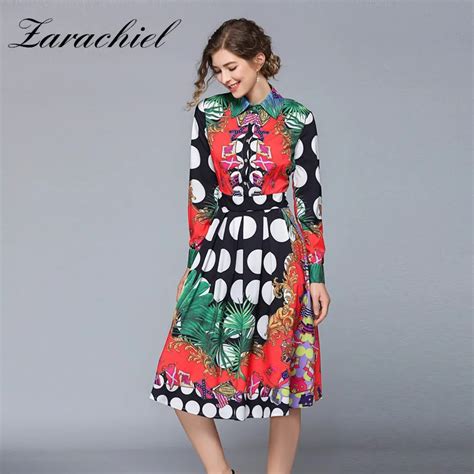 Новинка Осеннее модное дизайнерское подиумное платье женское винтажное платье миди с длинным