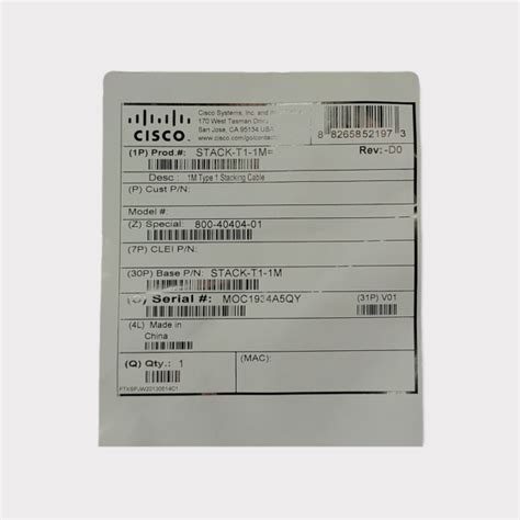 Cisco Stack T1 1m Stacking Cable 1m Open Box Resale Technologies