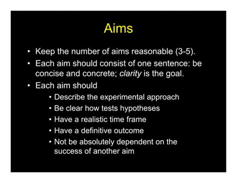 How To Write The “specific Aims” Section Of A Grant Application By