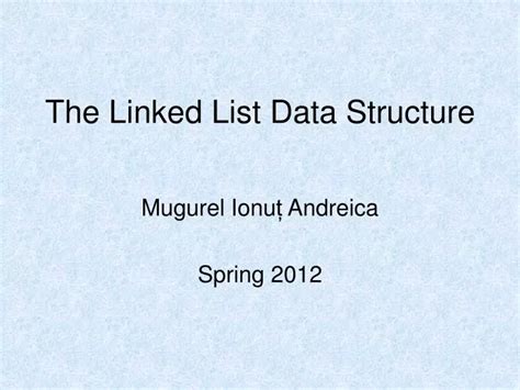 PPT The Linked List Data Structure PowerPoint Presentation Free