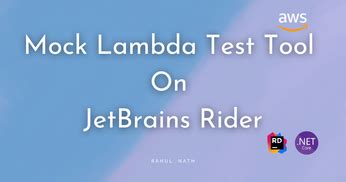 How To Set Up AWS NET Mock Lambda Test Tool On JetBrains Rider