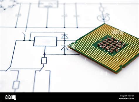 Wiring Diagram And CPU Stock Photo Alamy