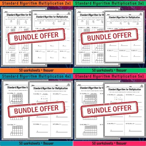 Bundle Multiplication Strategies Standard Algorithm 2 5 Digits Numbers