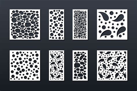 추상적 기하학적 패턴의 패널 장식 또는 카드 배경용 레이저 절단 템플릿입니다 절단 및 종이 예술 Cnc 스텐실 벡터 그림 사각형