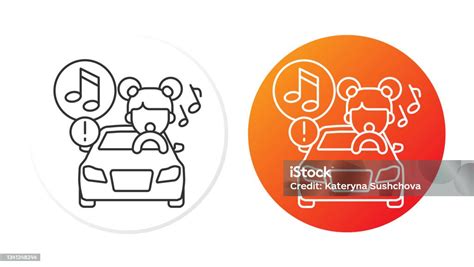 교통 사고 음악을 듣고 웹 디자인 템플릿 인포 그래픽 등을 위한 벡터 아이콘 설정 경계 표지에 대한 스톡 벡터 아트 및 기타