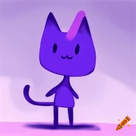 Purple Cat Standing Upright On Craiyon