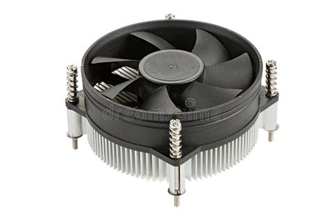 Ð¡omputer Components Fan Cpu Cooler Heat Sink With On Isolated White
