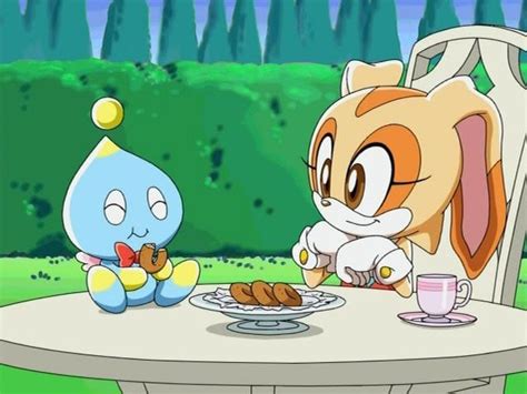 Cream The Rabbit And Cheese The Chao Having A Tea Party Aww Sonic Sonic Art Amy The Hedgehog