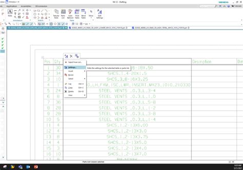 Parts List Issue Only One Line Shows Up Siemens UG NX Eng Tips