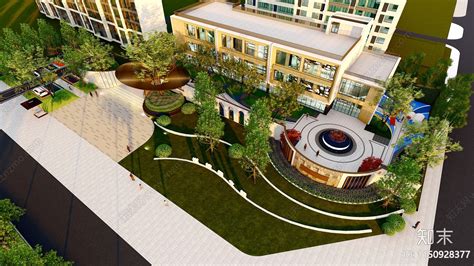 现代大都会风格示范区su模型下载【id1150928377】知末su模型网