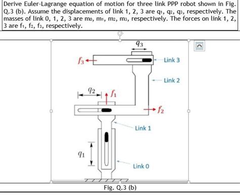 Derive Euler Lagrange Equation Of Motion For Three Link PPP Robot Shown I