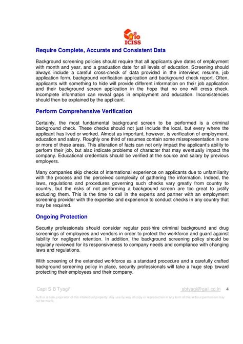 Background Screening Policy Template