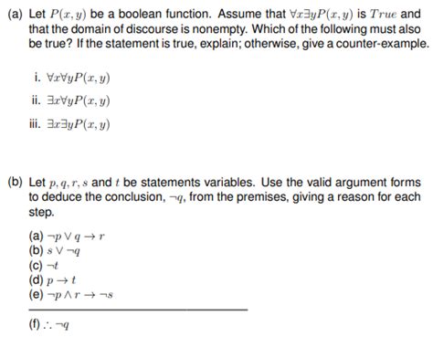 Solved A Let Pxy Be A Boolean Function Assume That