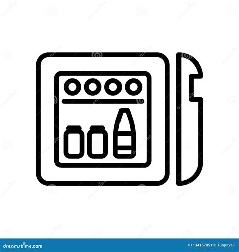 Minibar Icon Thin Linear Minibar Outline Icon Isolated On White Background From Hotel And
