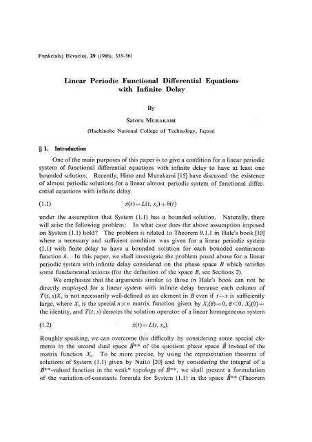 Linear Periodic Functional Differential Equations With Infinite Delay