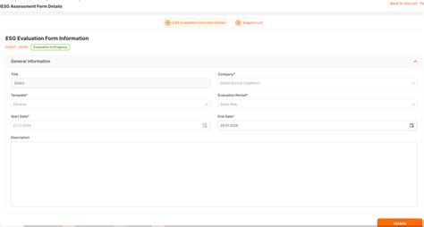 Esg Evaluation Form List