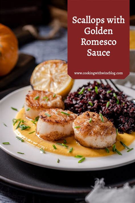 Scallops With Golden Romesco Sauce And Black Rice Recipe