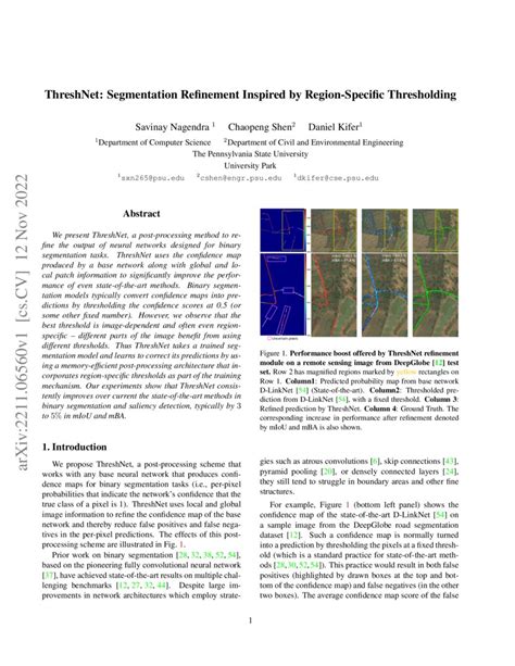 Threshnet Segmentation Refinement Inspired By Region Specific