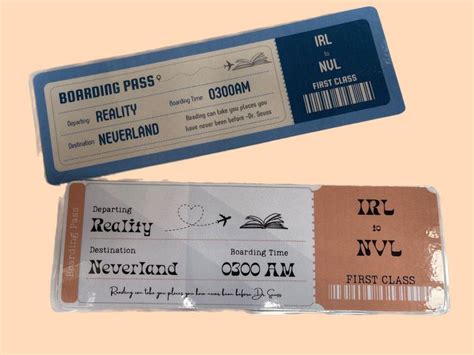 Boarding Pass Bookmark For Book Lovers