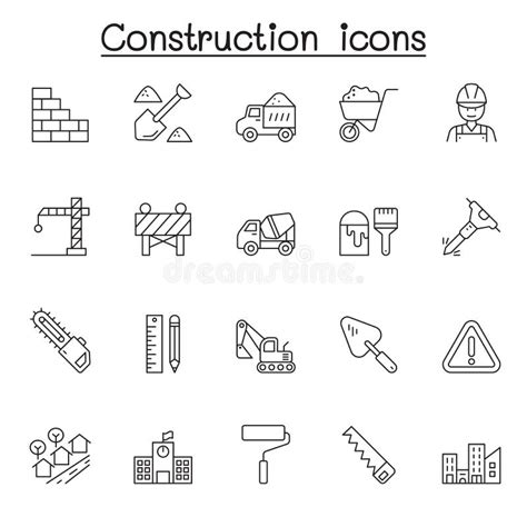 Building Minimal Thin Line Web Icon Set Stock Vector Illustration Of Hospital Fortress