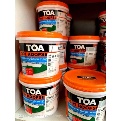 Toa 201 Roofseal รูฟซีล อะคริลิคชนิดทากันน้ำรั่วซึม 100 สำหรับดาดฟ้า หลังคา ขนาด 1กก Shopee