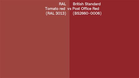 Ral Tomato Red Ral 3013 Vs British Standard Post Office Red Bs2660