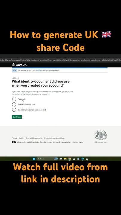 How To Generate Uk 🇬🇧share Code To Prove Your Right To Work Right To