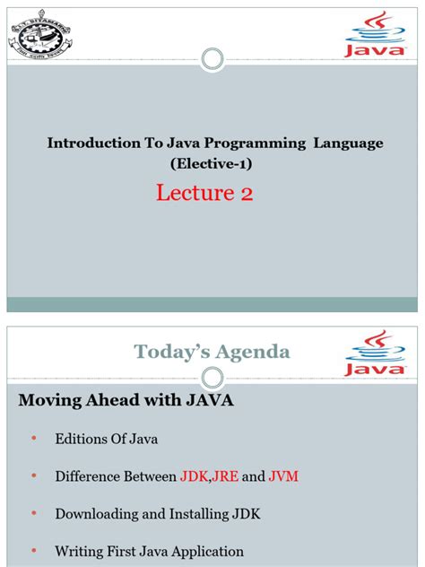 Lecture Pdf Java Programming Language Java Software Platform