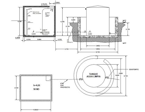 Section Cistern Tank And Pit Detail Dwg File