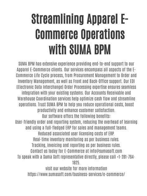 Ppt Streamlining Apparel E Commerce Operations With Suma Bpm