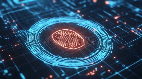 Fingerprint Scanning Process On Digital Circuit Board Granting Access