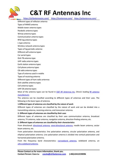 55 Different Types Of Antennas With Examples Used In Wireless Communication Pdf Physics Science