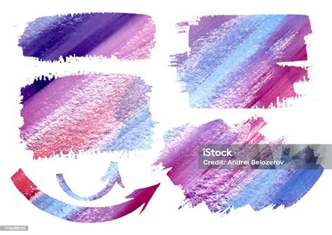 수채화 화살표 자유형 그리기 그림 파란색 빨간색 보라색 수채화 화살표 프레임 요소를 설정합니다 인포그래픽 카탈로그 배경 0명에 대한 스톡 벡터 아트 및 기타 이미지 Istock