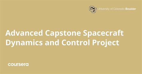 Free Audit Online Course Advanced Capstone Spacecraft Dynamics And Control Project Coursesity