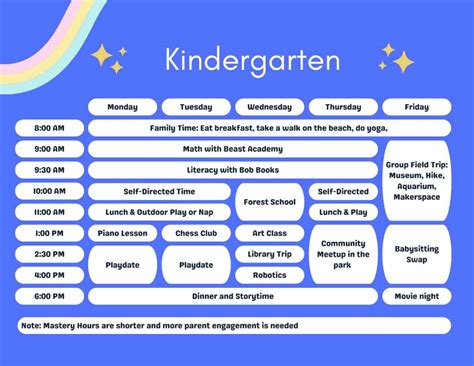 How To Prepare A Schedule For Kindergarten With Examples