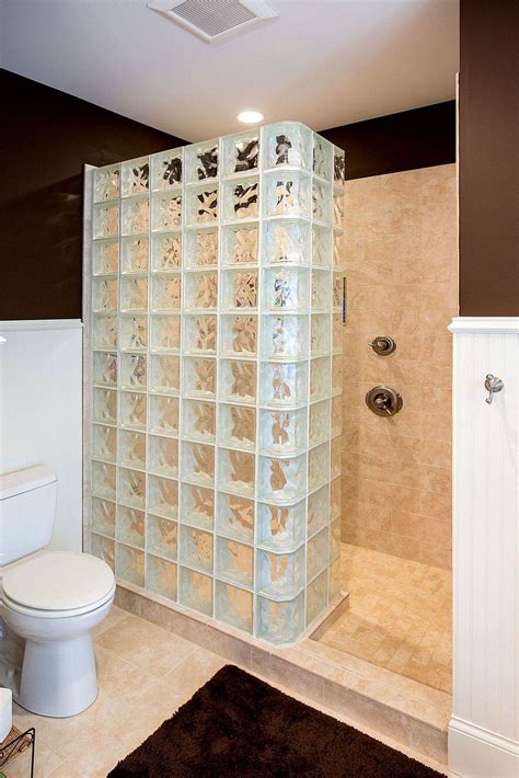 Glass Block Shower Wall Design Ideas Pictures Remodel And 45 Off