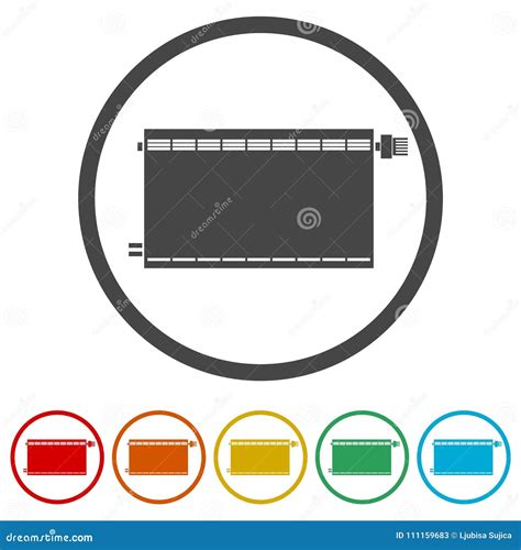 Central Heating Radiator Icon Heating Radiator Icon 6 Colors Included Stock Vector
