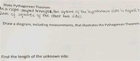 State Pythagorean Theorem In A Right Angled StudyX