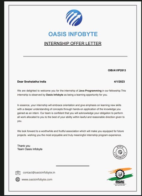 Snehalatha Indla On Linkedin Internship Oasisinfobyte